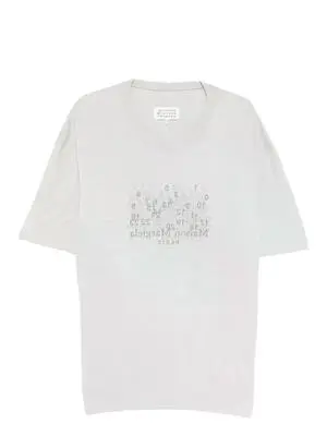MAISON MARGIELA Logo-embroidered T-shirt Grey