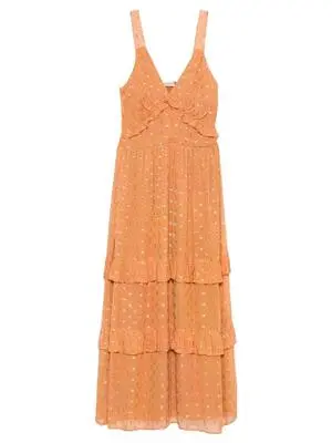 TWINSET Ruffled Tiered Maxi Dress - Orange