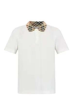 Burberry Check-collar Polo Shirt - White