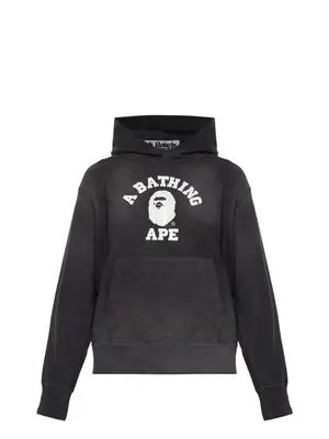 A BATHING APE Graphic Print Hoodie - Grey