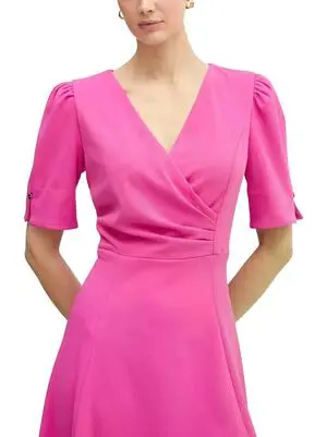 Dkny V-neck Short-sleeve Dress - Pink
