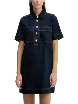 Dkny Mini Shift Denim Dress - Blue