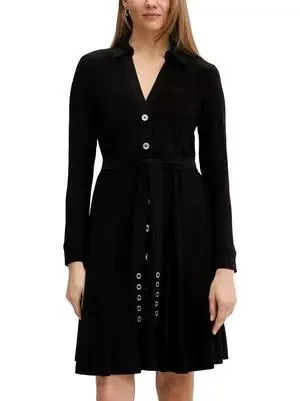 Dkny Buttoned Belted Mini Dress - Black