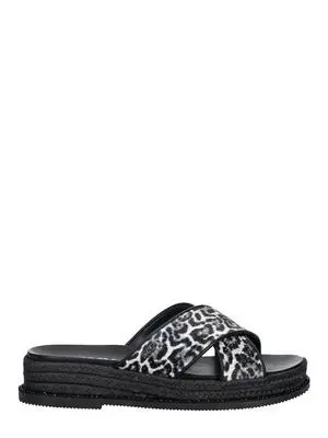 DKNY Leopard Print Crossover Slides