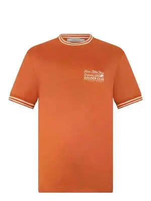 GOLDEN GOOSE Striped Trim T-shirt - Orange