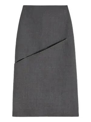 JIL SANDER Twill Pencil Skirt - Grey