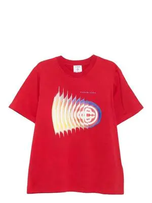 Casablanca Shockwave Cotton T-shirt Red