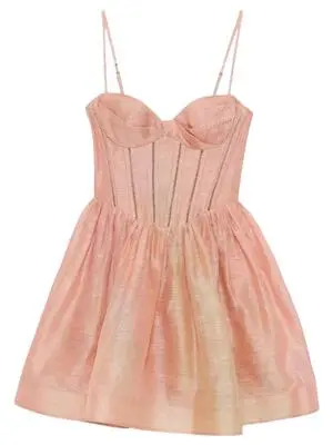 Zimmermann Sweetheart-neck Mini Dress - Pink