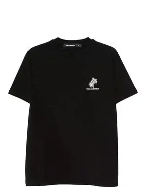 Karl Lagerfeld Palm-tree T-shirt - Black