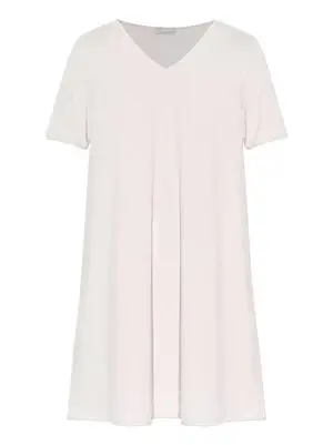 Hanro V-neck Short-sleeved Nightdress - Neutrals