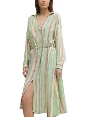 LA PETITE FRANÇAISE Riva Striped Tie-waist Dress - Green