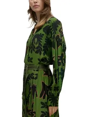 LA PETITE FRANÇAISE Floral-print Shirt Dress - Green