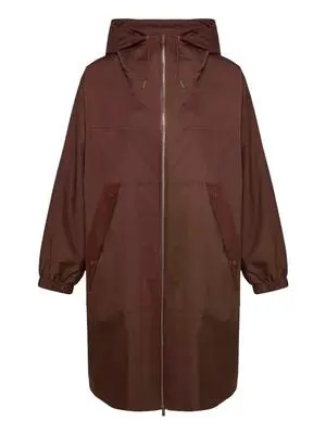 YVES SALOMON Hooded Coat - Brown