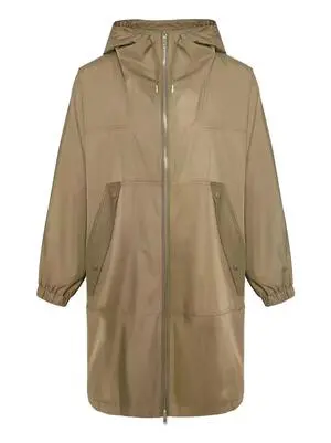 YVES SALOMON Hooded Zip Coat - Green