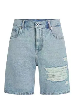 Karl Lagerfeld Distressed Denim Shorts - Blue