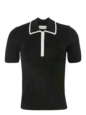 Calvin Klein Zip-detail Polo Top - Black