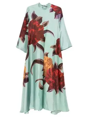 La DoubleJ Floral-print Maxi Dress - Blue