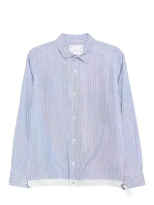 Sacai Striped Drawstring Shirt - Blue