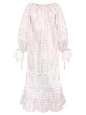 Sleeper Romantica Gingham Maxi Dress - Pink