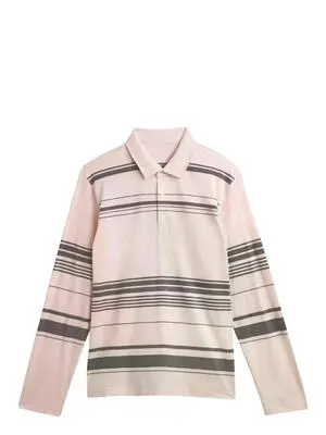 WALES BONNER Striped Polo Shirt - Pink
