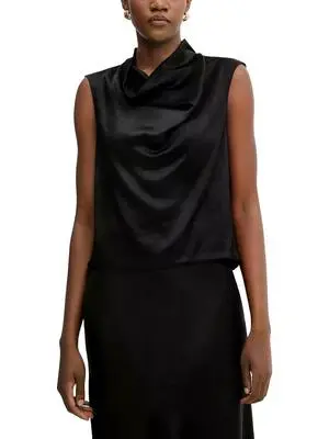 Liviana Conti Ava Cowl-neck Sleeveless Top - Black