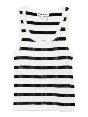 Dkny Striped Tank Top - White
