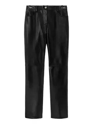 Versace Leather Trousers - Black