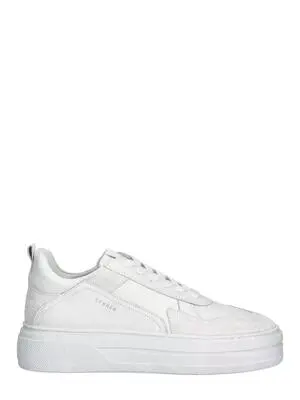 SUMMERY COPENHAGEN Panelled Leather Sneakers - White