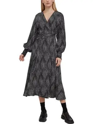 GESTUZ Pattern V-Neck Midi Dress