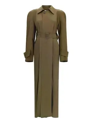 PETAR PETROV Belted Trench Coat - Green