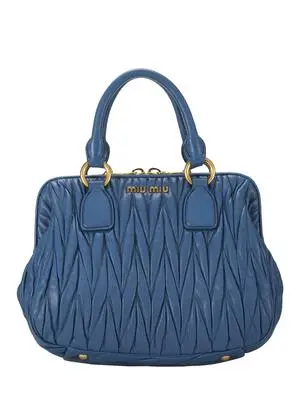 Miu Miu Nappa Convertible Handbag - Blue