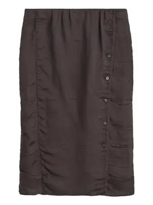 Cos Gathered Crinkled Midi Skirt - Brown