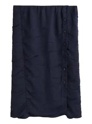 Cos Gathered Crinkled Midi Skirt - Navy