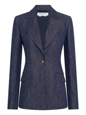 Gabriela Hearst Leiva Blazer Stone Washed Linen - Denim
