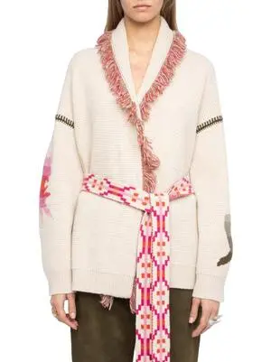 Zadig&Voltaire Alpa Wool-blend Sunset Cardigan - Cream