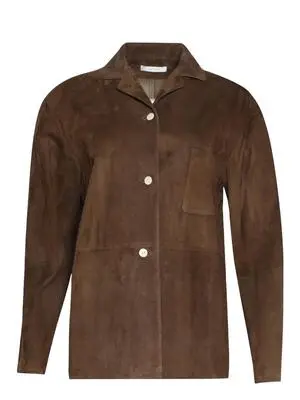 THE ROW Janine Suede Shirt - Brown