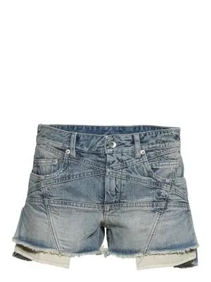 Rick Owens Lana Cut-off Denim Shorts - Blue