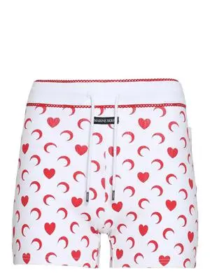 MARINE SERRE Moon Heart Mini Shorts - White