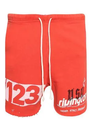 RIVINGTON ROI REBIS Relaxed Fit Cotton Shorts - Red