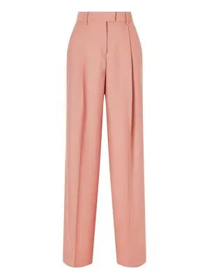 Another Tomorrow Net Sustain Pleated Wide-leg Pants - Pink