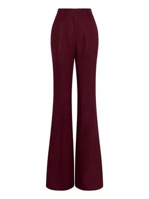 Gabriela Hearst Rhein Flare Pant In Linen Twill - Bordeaux