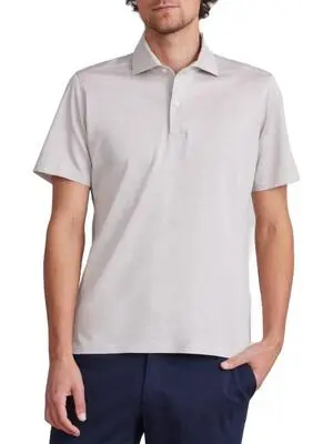 EMANUEL BERG Textured Luxe Polo - Light Beige