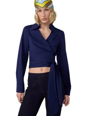 Diane Von Furstenberg Perfect Wrap Top - Classic Navy