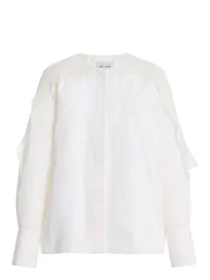 MEL USINE Desiree Cotton Poplin Top - White