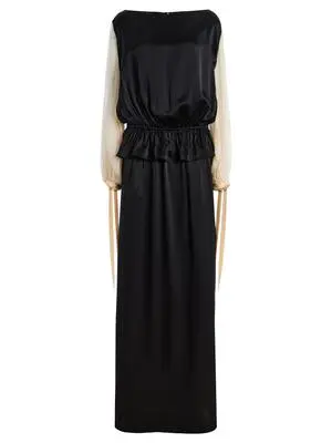 MEL USINE Silk Maxi Dress - Black