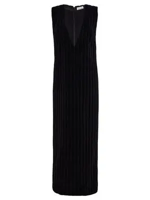 MEL USINE Mila Velvet Corduroy Maxi Dress - Black