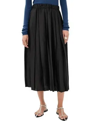 Tibi Feather Weight Pleated Skirt - Black