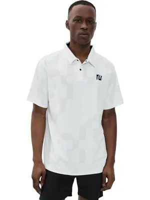 MALBON Performance Mesh Paneled Polo - White