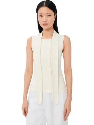 LEMAIRE Asymmetrical Fitted Top - Milk