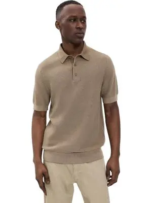 Vince Geo Jacquard Polo - Teton/river Sand
